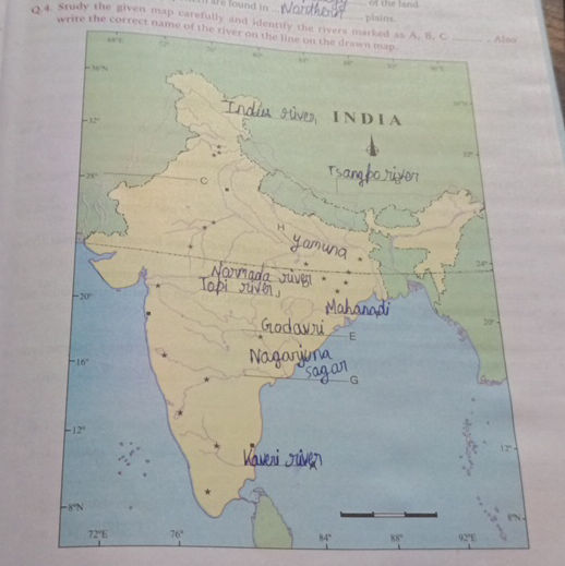Q4 Study the given map carefully and | StudyX