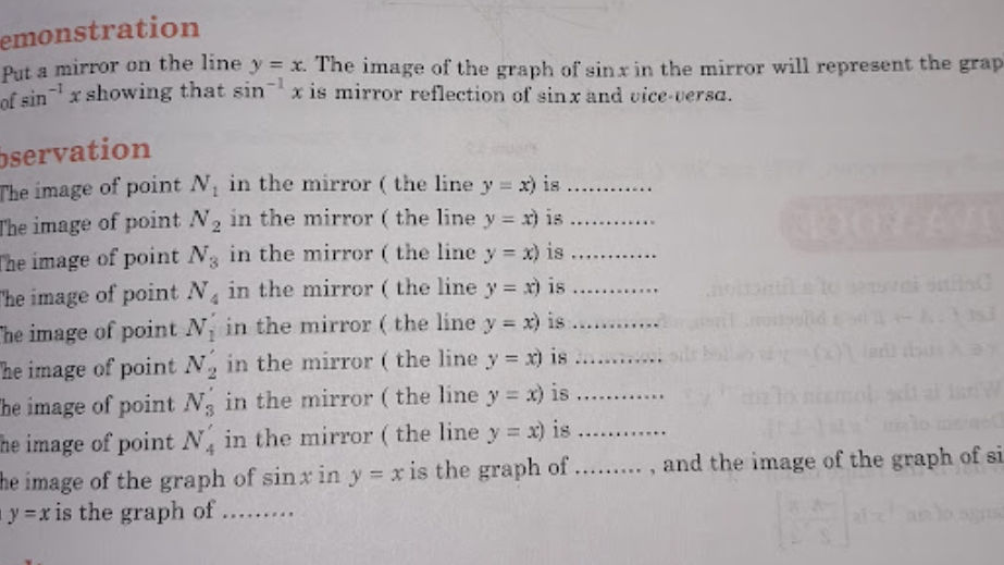 Demonstration Put a mirror on the line y = x | StudyX