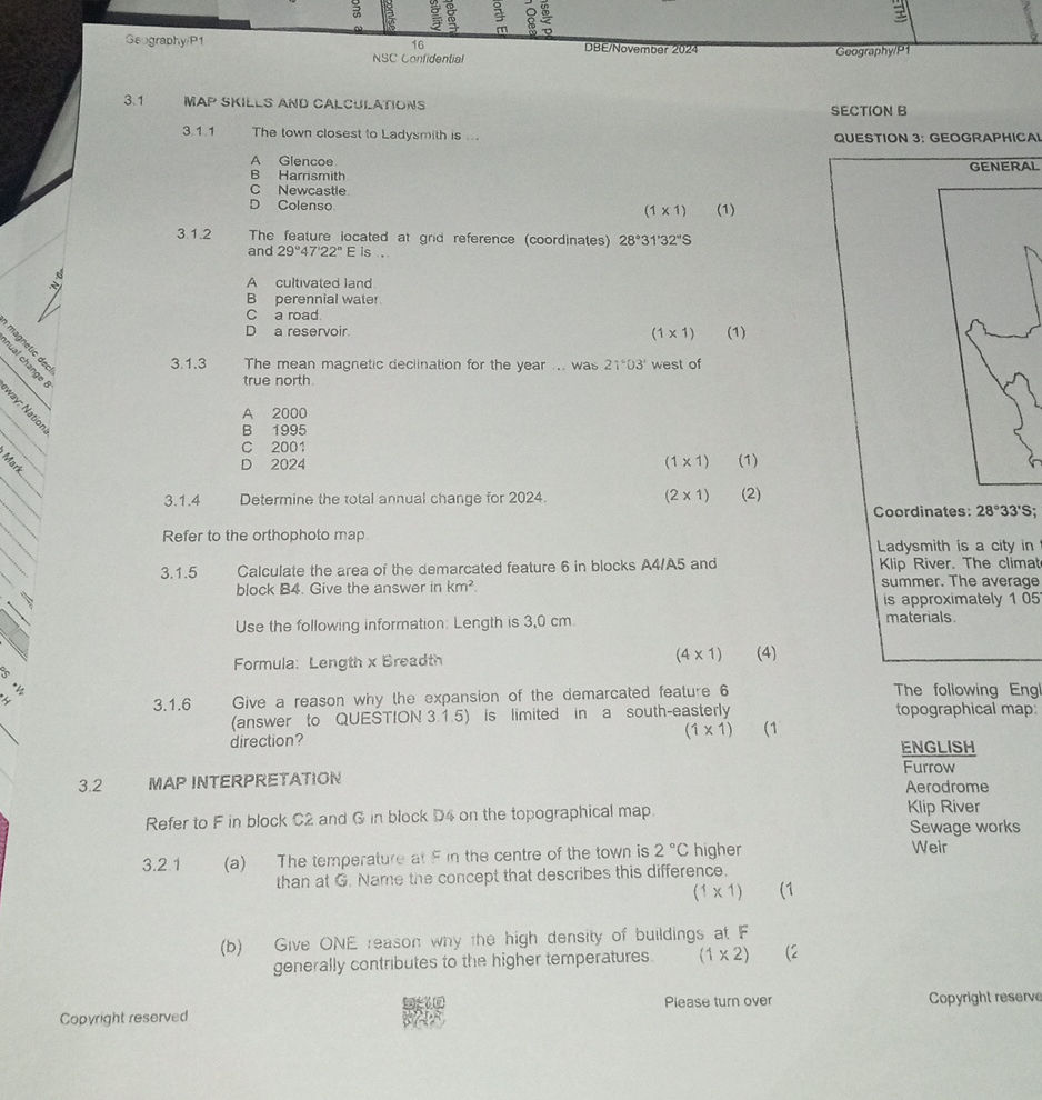 31 MAP SKILLS AND CALCULATIONS 311 The town | StudyX