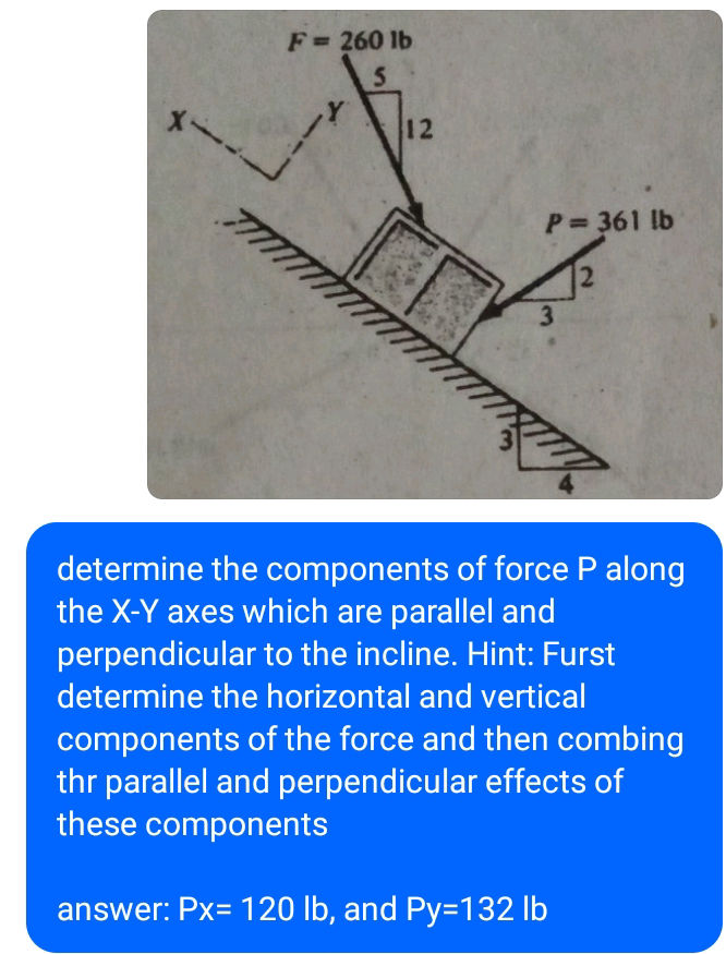 determine the components of force P along | StudyX