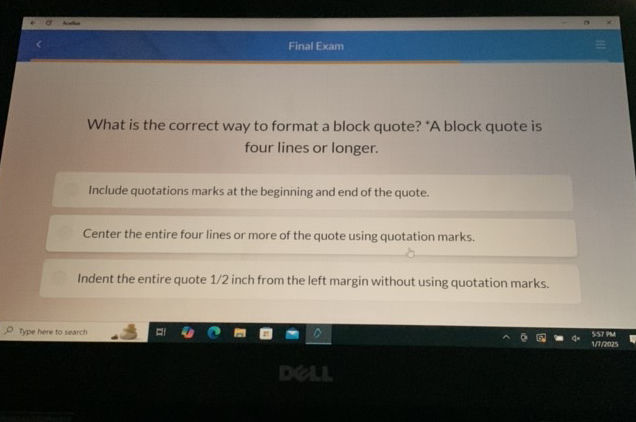 What is the correct way to format a block | StudyX