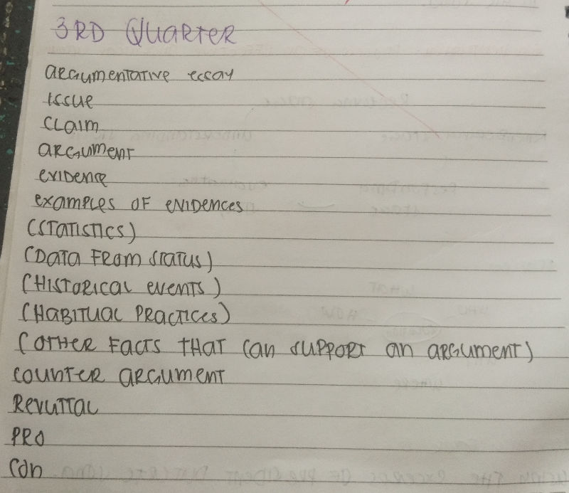 3RD QUARTER argumentative essay issue CLAIM | StudyX