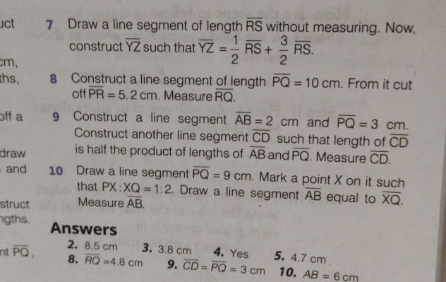 7 Draw a line segment of length RS without | StudyX