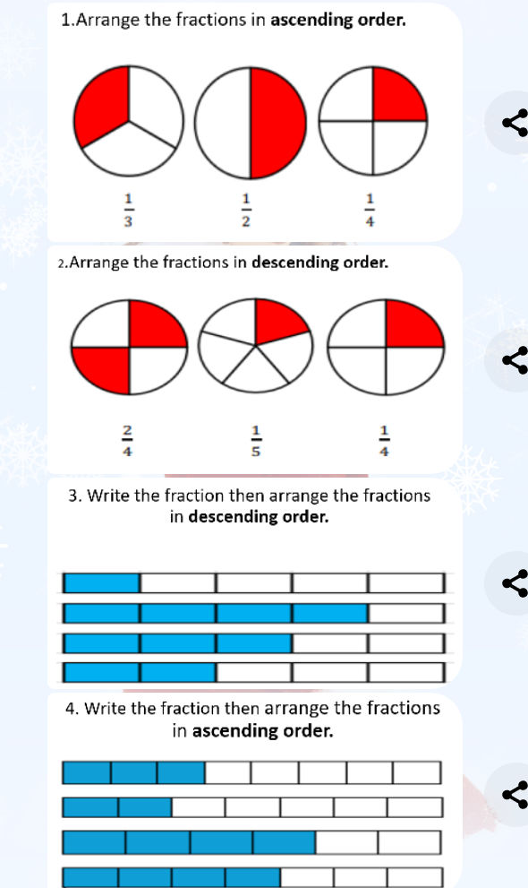 1 Arrange the fractions in ascending order | StudyX