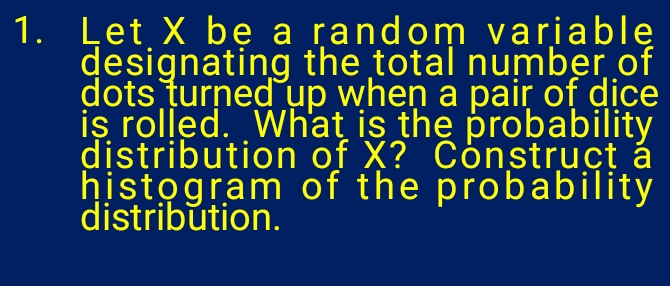 1 Let X be a random variable designating the | StudyX