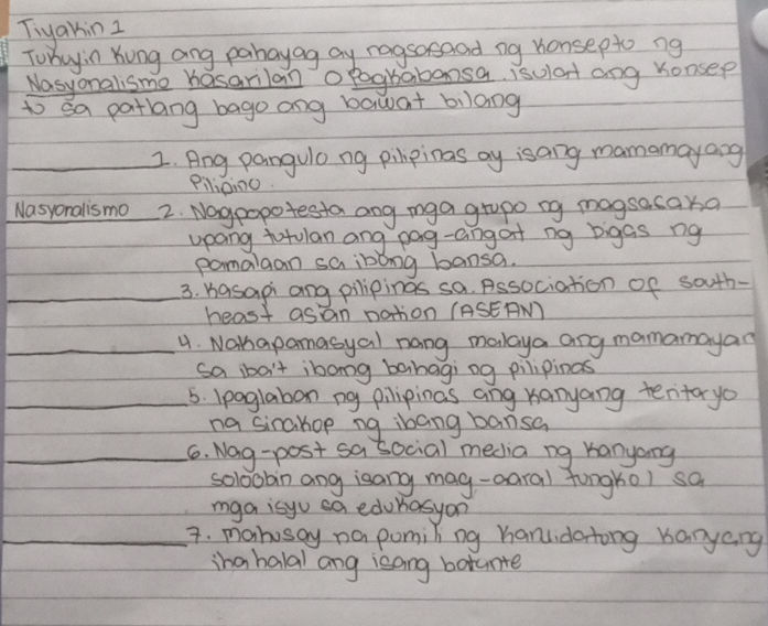 Tiyakin 1 Tukuyin Kung ang pahayag ay | StudyX