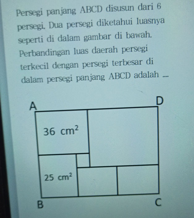 Persegi panjang ABCD disusun dari 6 persegi | StudyX