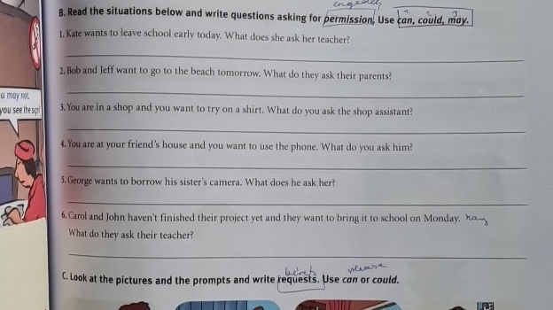 B Read the situations below and write | StudyX