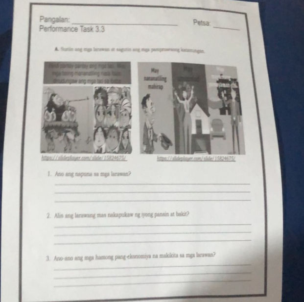 Pangalan Performance Task 33 A Suriin ang | StudyX