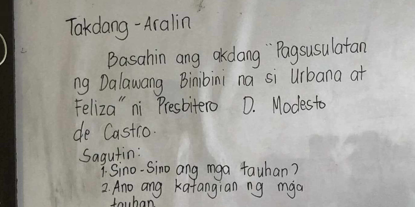 Takdang-Aralin Basahin ang akdang | StudyX