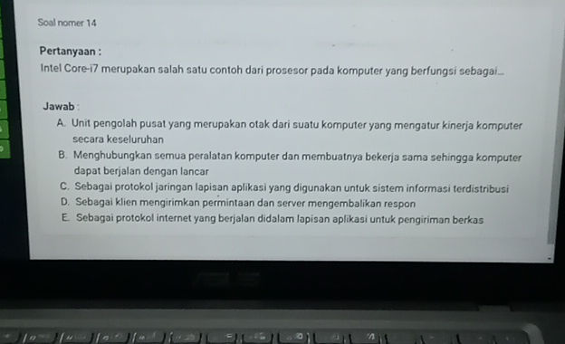 Soal nomer 14 Pertanyaan Intel Core-i7 | StudyX