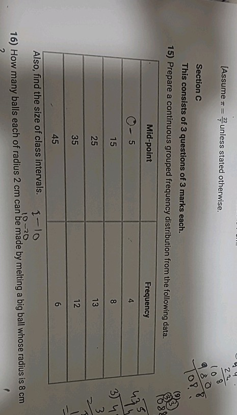 15) Prepare a continuous grouped frequency | StudyX