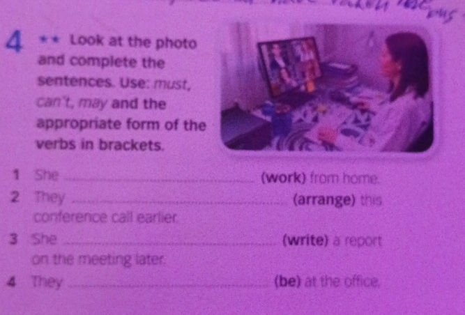 4 Look at the photo and complete the | StudyX