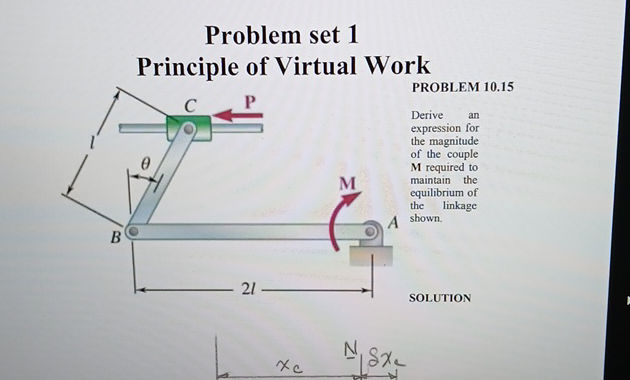 Problem set 1 Principle of Virtual Work | StudyX