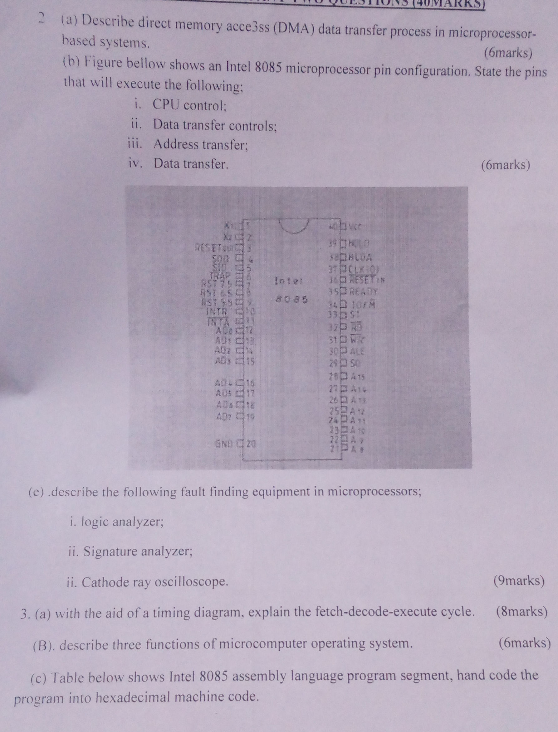 2 (a) Describe direct memory access (DMA) | StudyX