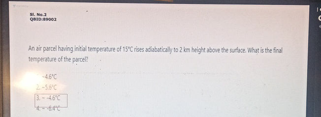 An air parcel having initial temperature of