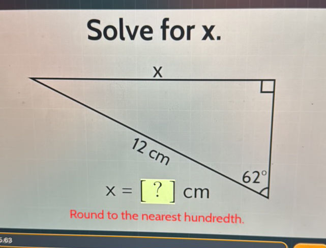 Solve for x Diagram of a right-angled | StudyX
