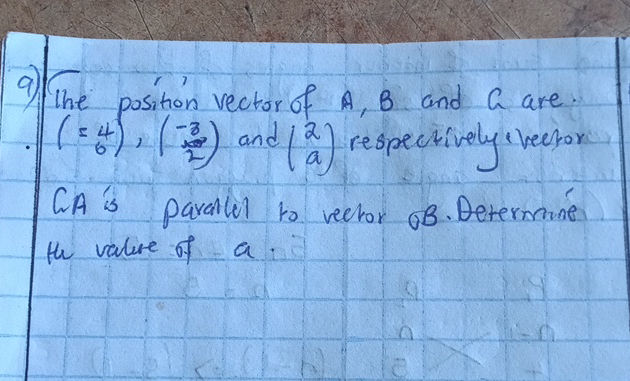 The position vector of A B and C are ( 3 6 | StudyX