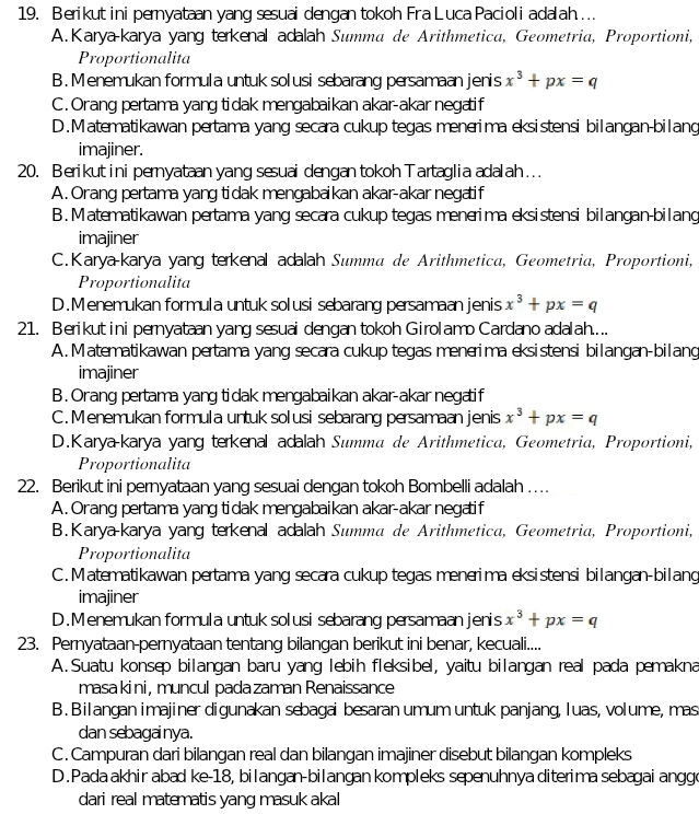 19 Berikut ini pernyataan yang sesuai dengan | StudyX
