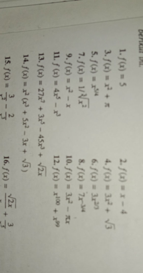 1 f(x) = 5 2 f(x) = x - 4 3 f(x) = x + 4 | StudyX