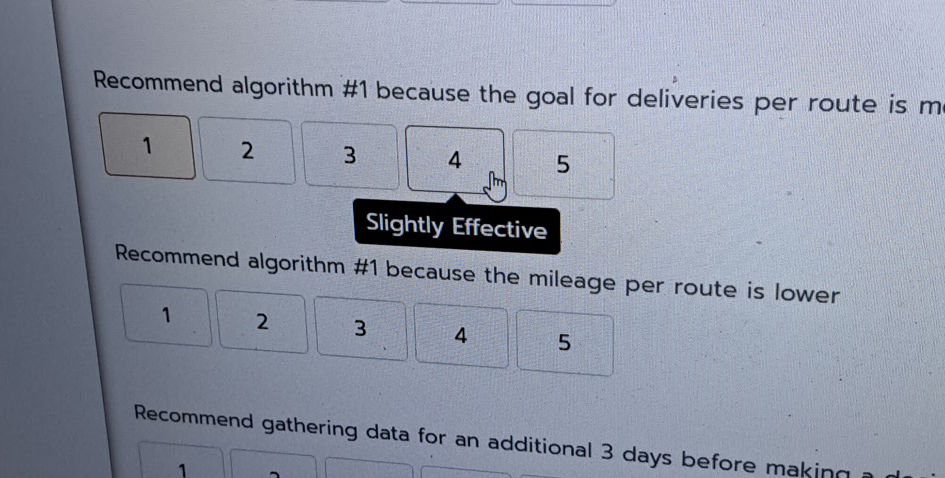 Recommend algorithm 1 because the goal for | StudyX