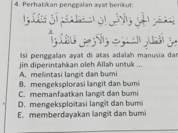 4 Perhatikan penggalan ayat berikut | StudyX