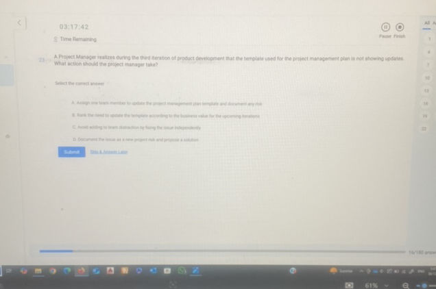 A Project Manager realizes during the third | StudyX