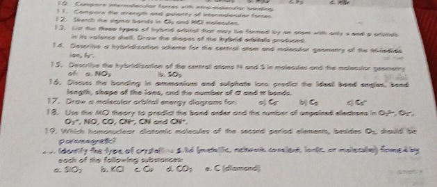 10 Compare intermolecular forces with | StudyX