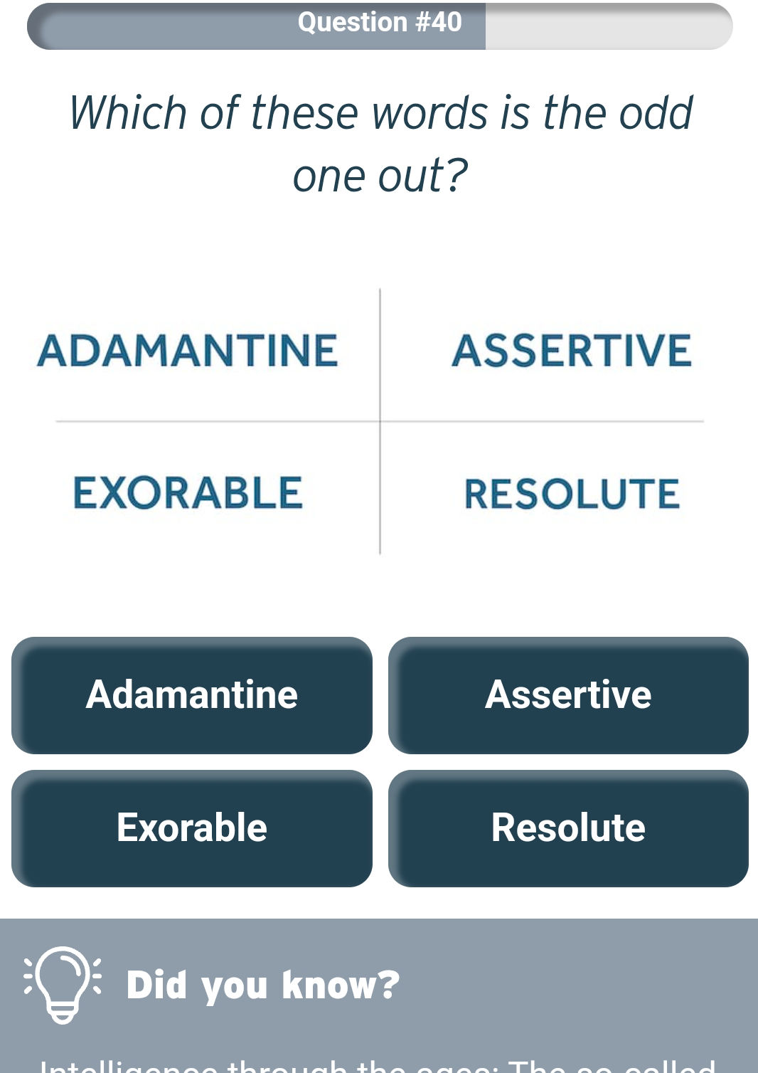 Question 40 Which of these words is the odd | StudyX
