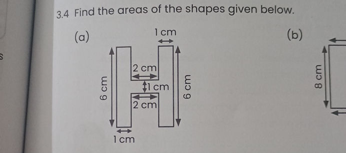 34 Find the areas of the shapes given below | StudyX