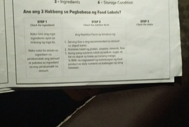 Ano ang 3 Hakbang sa Pagbabasa ng Food | StudyX