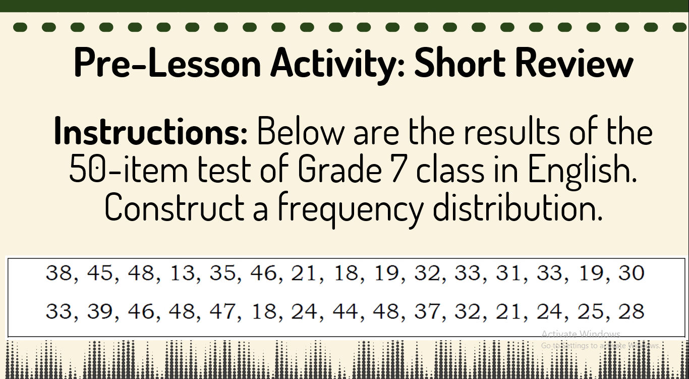 Pre-Lesson Activity Short Review | StudyX