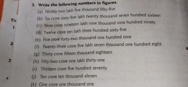 3 Write the following numbers in figures (a) | StudyX