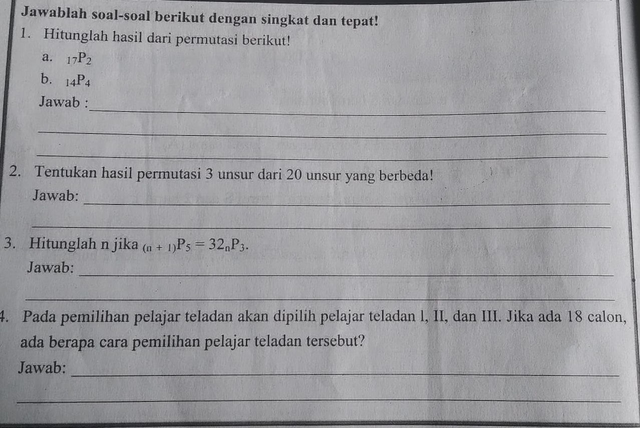 Jawablah soal-soal berikut dengan singkat | StudyX