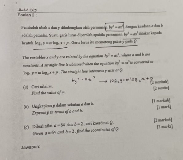 The variables x and y are related by the | StudyX