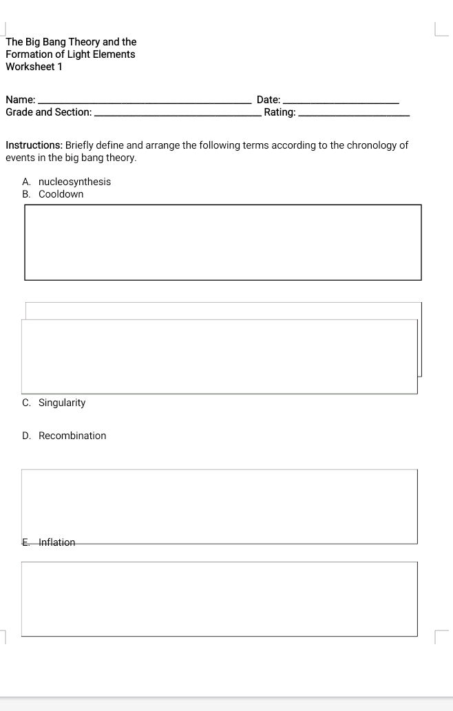 The Big Bang Theory and the Formation of | StudyX