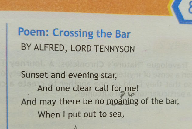 Poem Crossing the Bar BY ALFRED LORD | StudyX