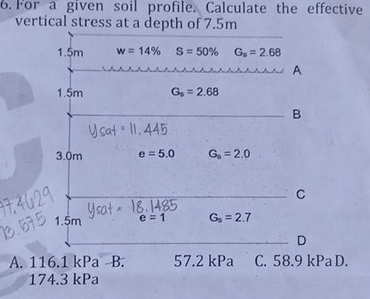 6 For a given soil profile Calculate the | StudyX