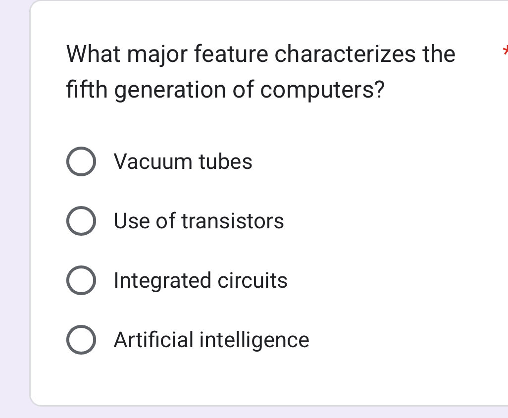 What major feature characterizes the fifth | StudyX