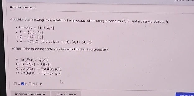 Consider the following interpretation of a | StudyX