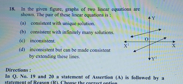 18 In the given figure graphs of two linear