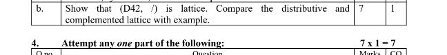 b Show that (D42 /) is lattice Compare the