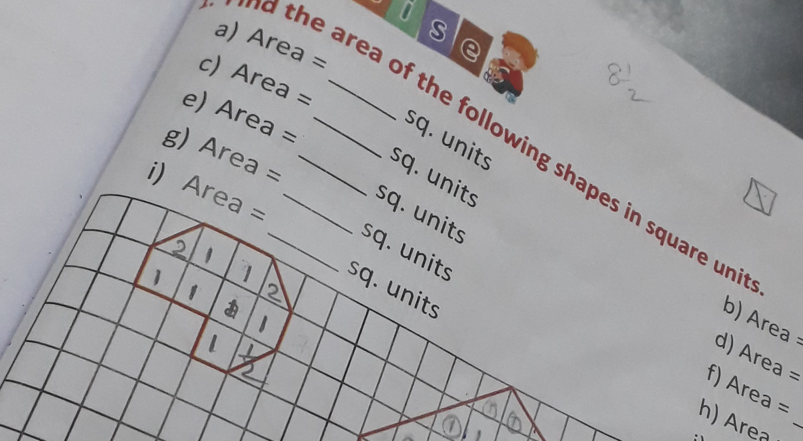 Find the area of the following shapes in | StudyX