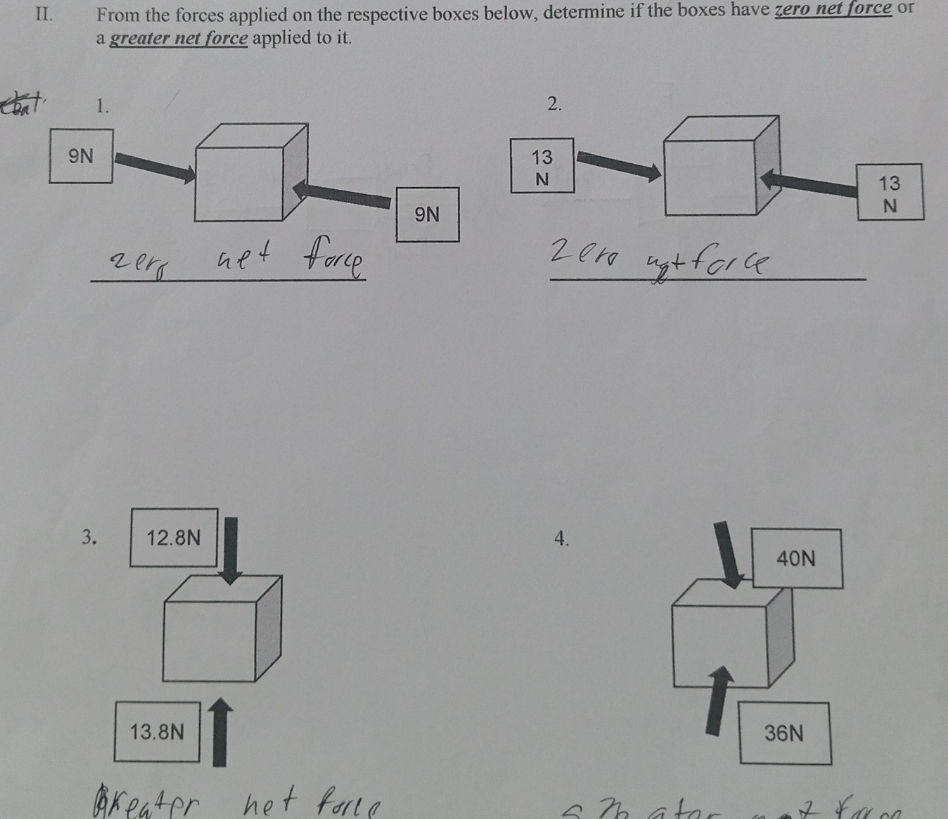II From the forces applied on the respective | StudyX