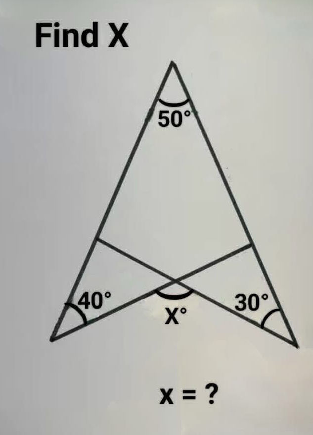 Find X Diagram showing a triangle with | StudyX