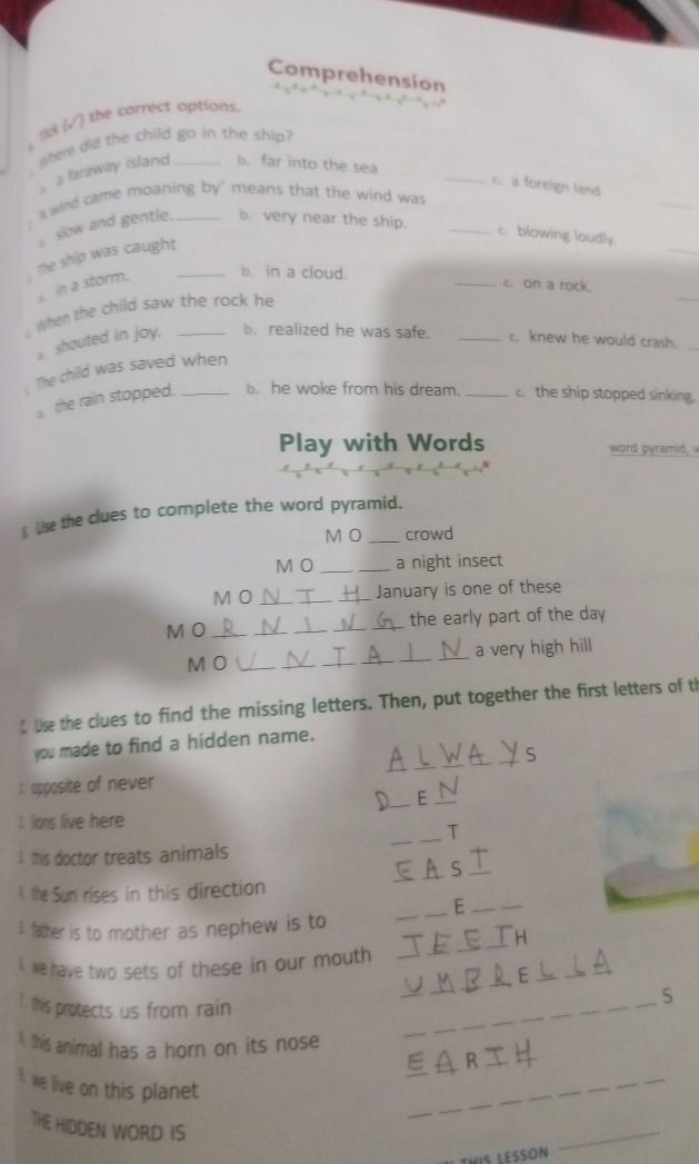 ComprehensionTick () the correct options 1 | StudyX