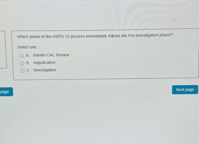 Which phase in the HSPD-12 process