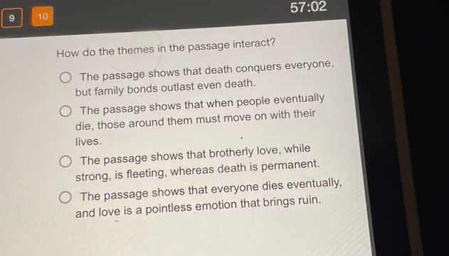 How do the themes in the passage interact | StudyX