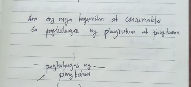 Ano ang mga kagamitan at consumables sa | StudyX