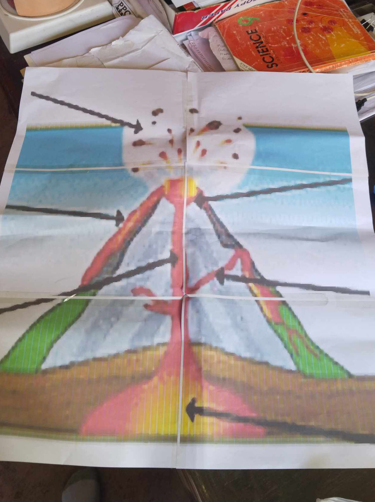 The image contains a diagram of a volcano | StudyX